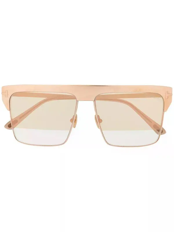TOM FORD Square Frame Sunglasses - Gold