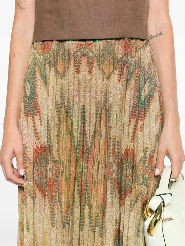 PIERRE-LOUIS MASCIA Geometric And Floral Print Pleated Skirt