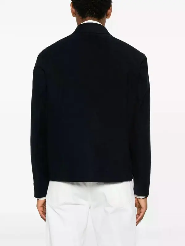 LARDINI Non-brushed-fleece Shirt Jacket - Blue