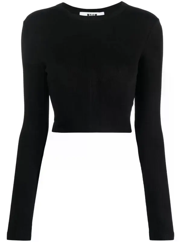 MSGM Cut-out Cropped T-shirt