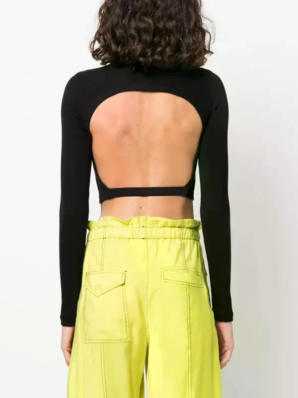 MSGM Cut-out Cropped T-shirt