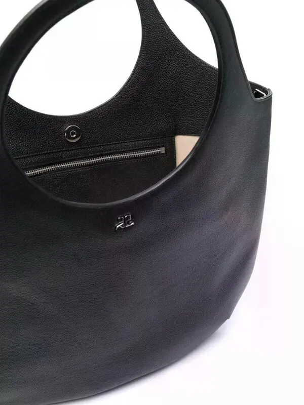 COURREGES Large Holy Leather Tote Bag - Black