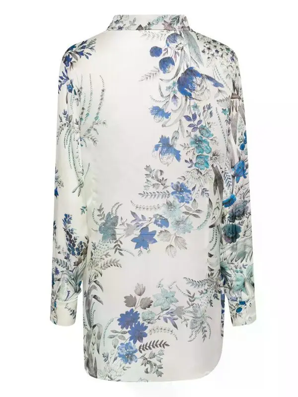 Carine Gilson Floral-print Silk Pajama Top