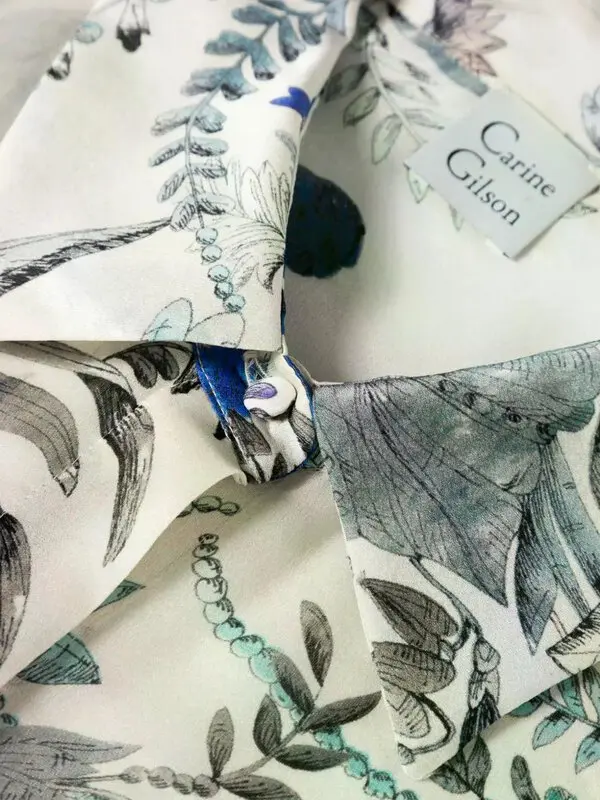 Carine Gilson Floral-print Silk Pajama Top