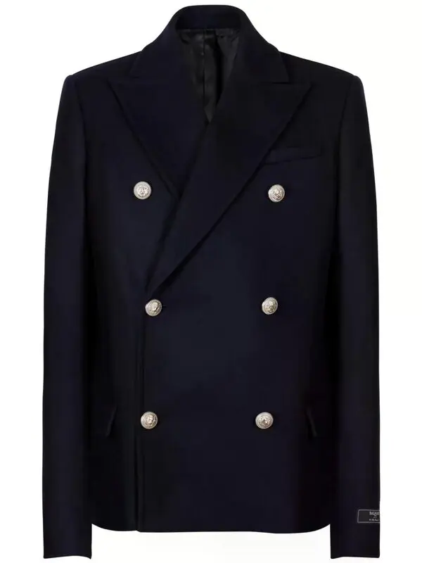 Balmain Double-breasted Felted Coat