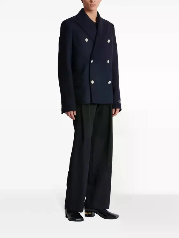 Balmain Double-breasted Felted Coat