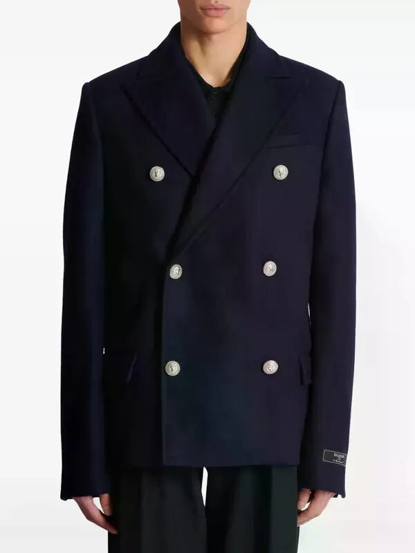 Balmain Double-breasted Felted Coat