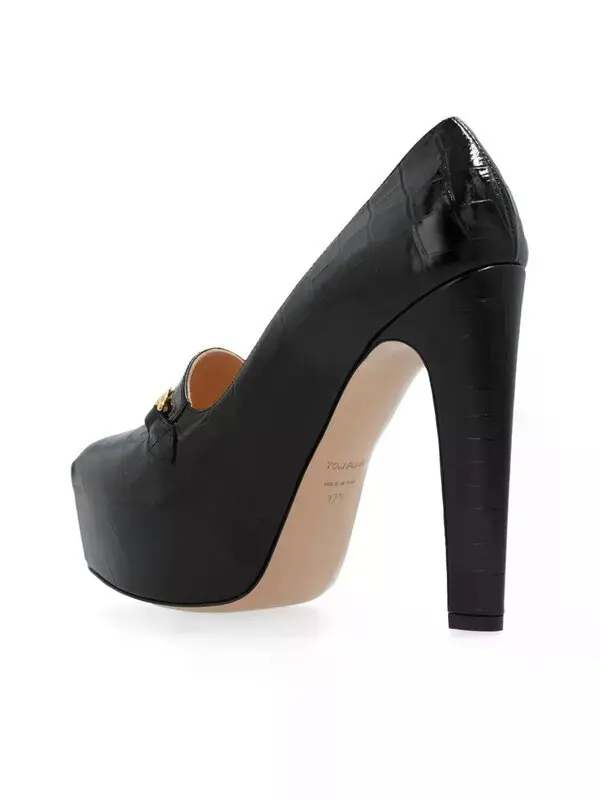 TOM FORD 135mm Whitney Croc-embossed Leather Platform Pumps