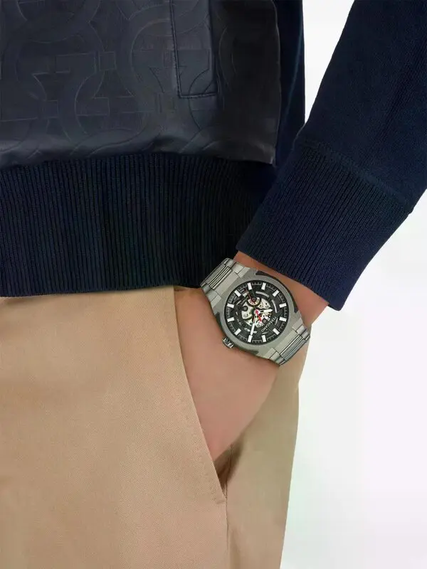 FERRAGAMO Automatic Stainless Steel Skeleton Dial Watch