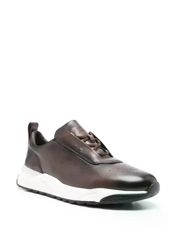 Santoni Leather Sneakers - Brown