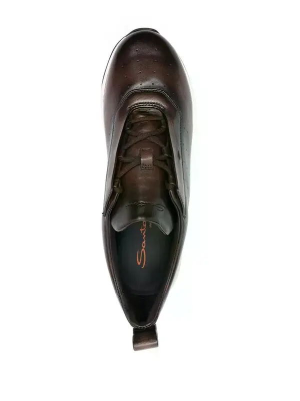 Santoni Leather Sneakers - Brown
