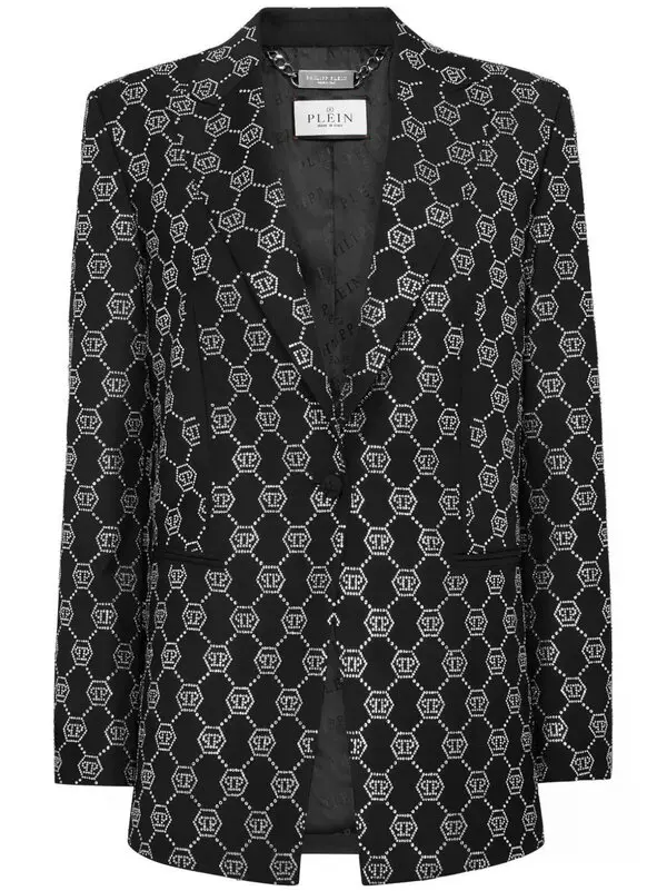 Philipp Plein Monogram-embellished Wool Blazer