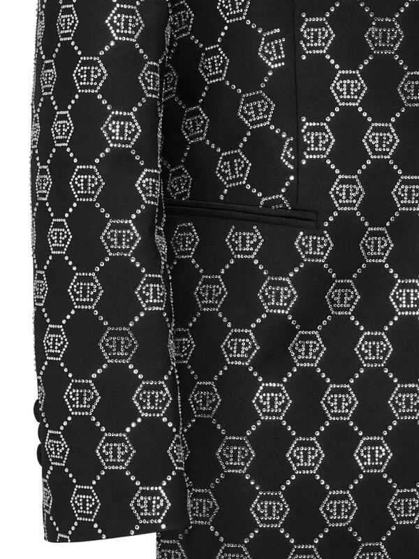 Philipp Plein Monogram-embellished Wool Blazer