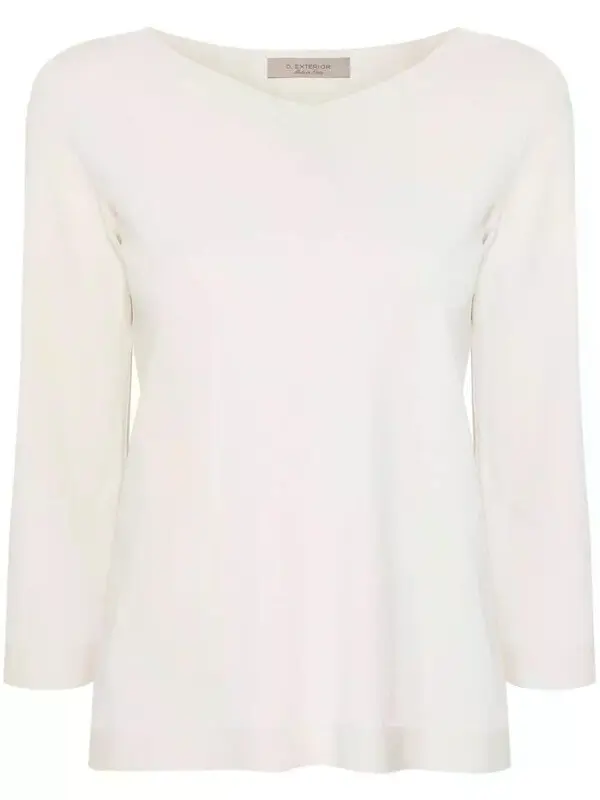 D.exterior V-neck Compact-knit Jumper - Neutrals