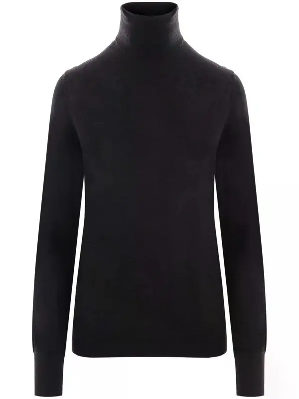 ALLUDE Roll Neck Knit T-shirt