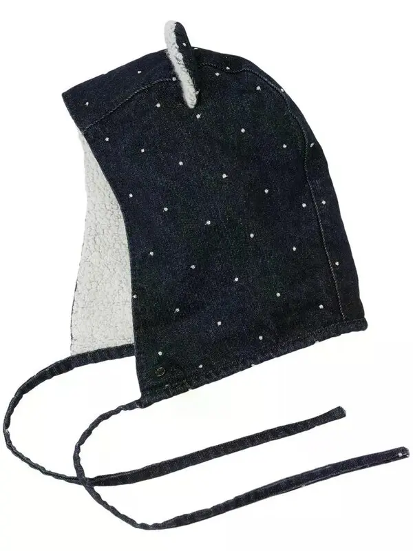 MAISON MICHEL Lara Denim Hood With Ears - Blue