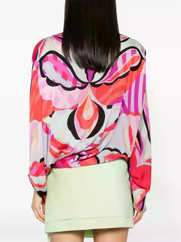 Emilio Pucci Geometric-print Silk Top