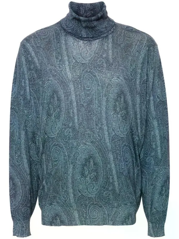 Etro Paisley-jacquard Sweater - Blue