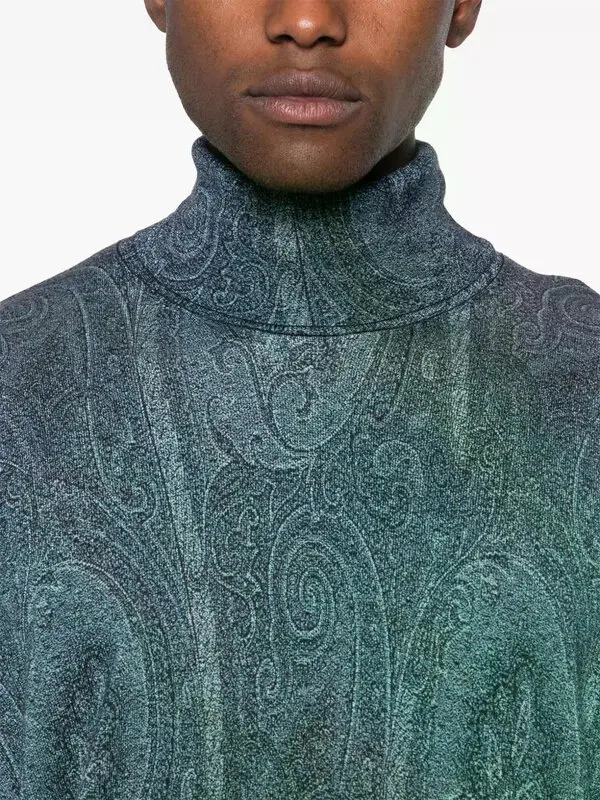 Etro Paisley-jacquard Sweater - Blue
