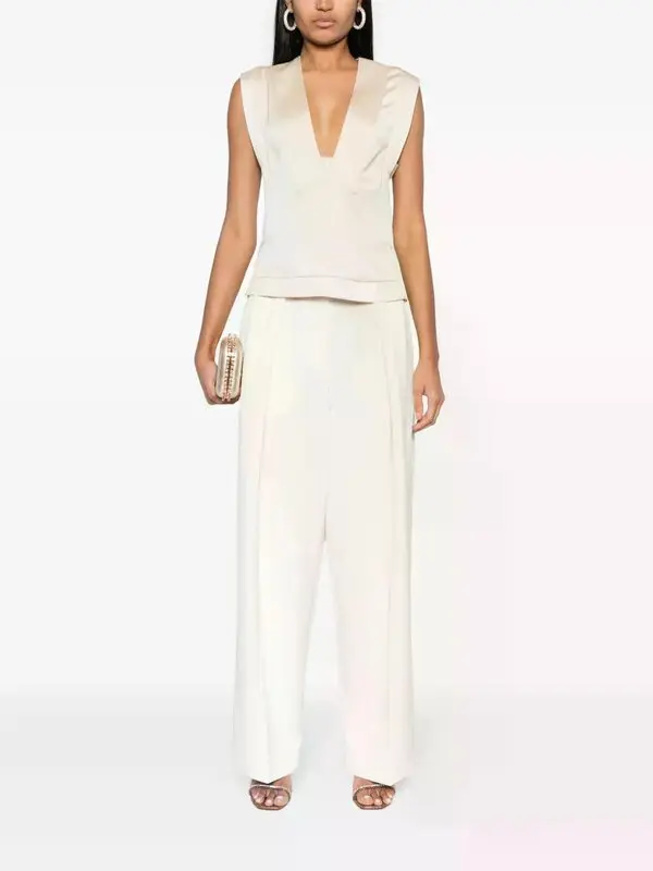 GENNY Appliqué-detail Sleeveless Blouse - Neutrals