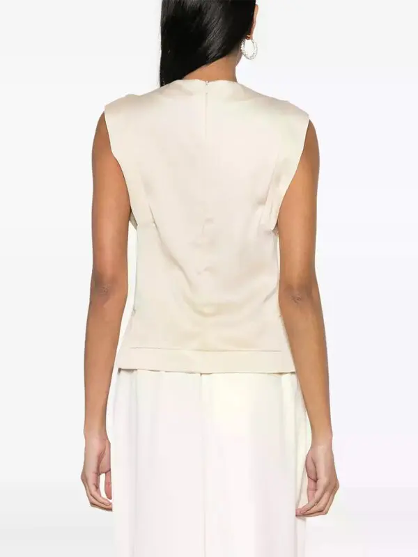 GENNY Appliqué-detail Sleeveless Blouse - Neutrals