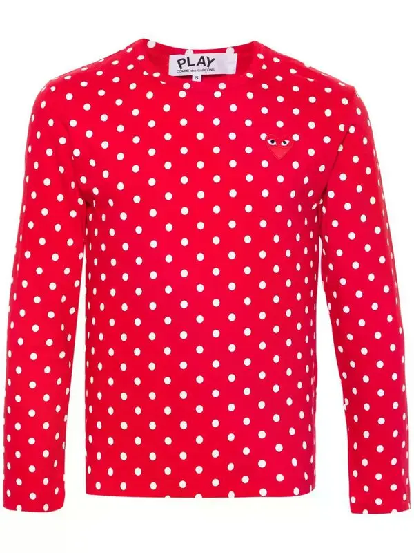 Play Comme Des Garcon Polka-dot Cotton T-shirt