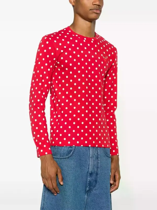 Play Comme Des Garcon Polka-dot Cotton T-shirt