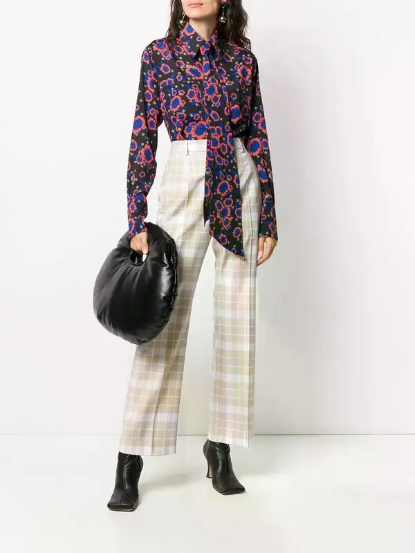 Rokh Floral-print Tie-insert Shirt