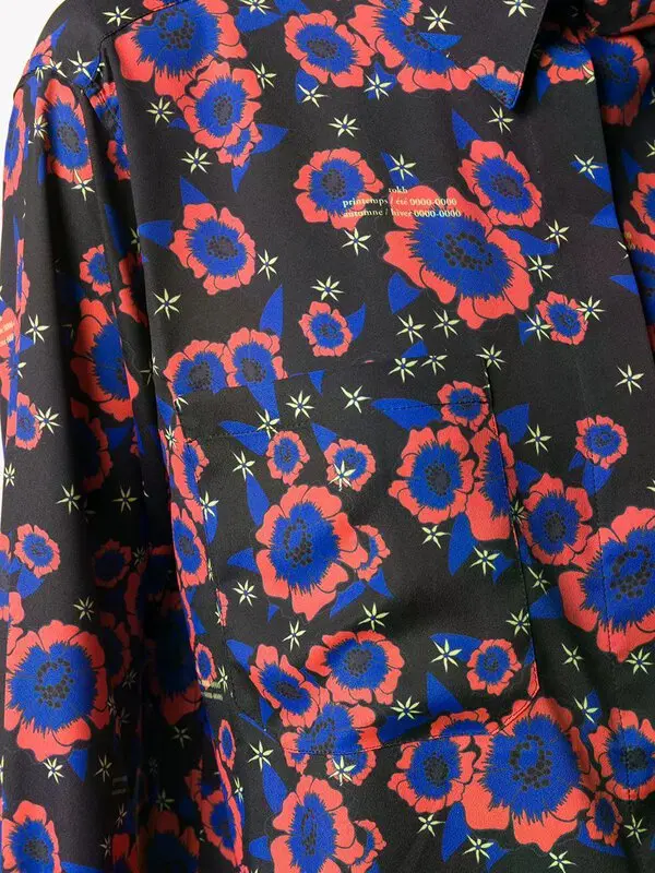 Rokh Floral-print Tie-insert Shirt