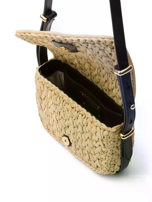 Prada Logo-embroidered Interwoven Shoulder Bag