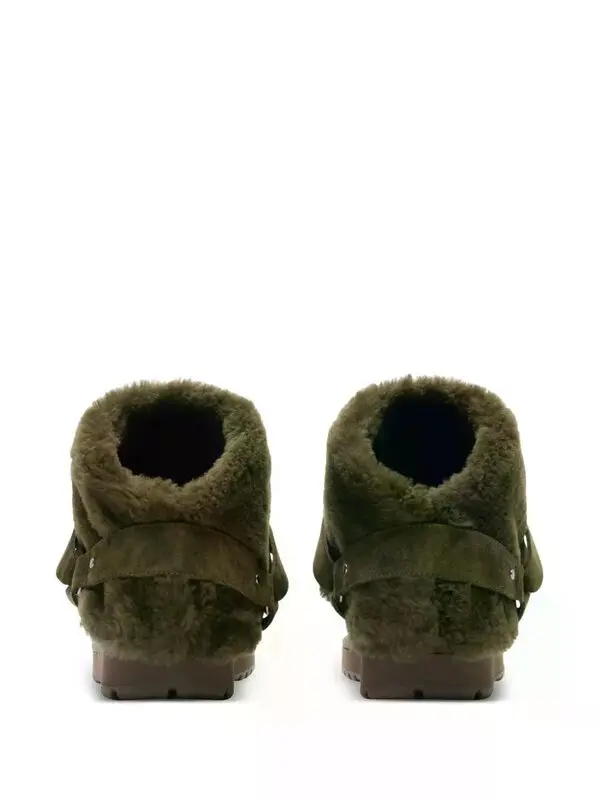 Burberry Buckled Shearling Ankle Boots