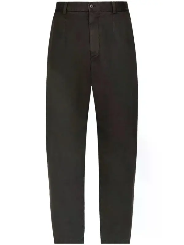Dolce & Gabbana Logo-tag Tapered Trousers - Grey