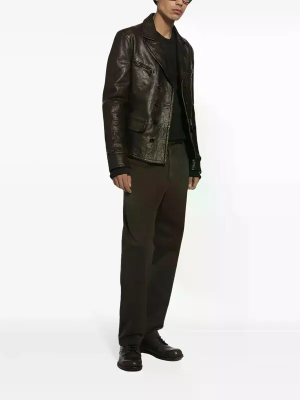 Dolce & Gabbana Logo-tag Tapered Trousers - Grey