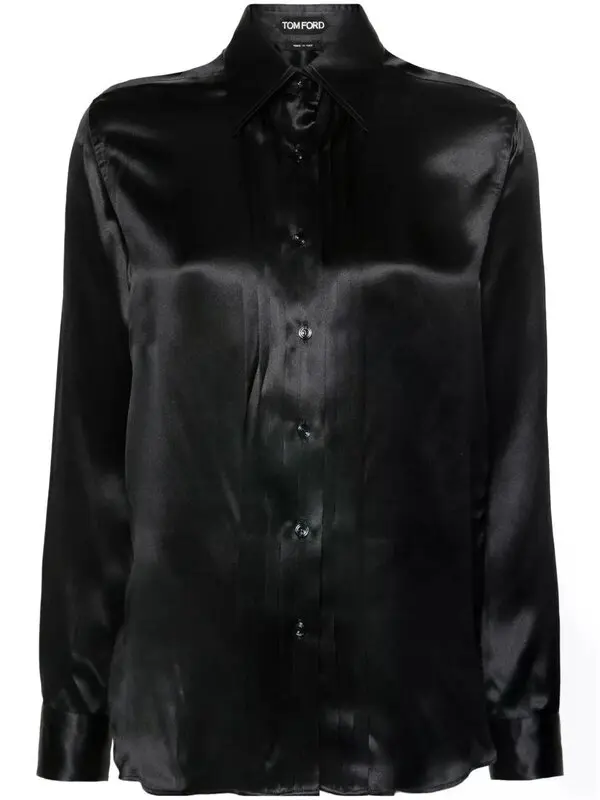 TOM FORD Silk Shirt With Pintuck Detailing