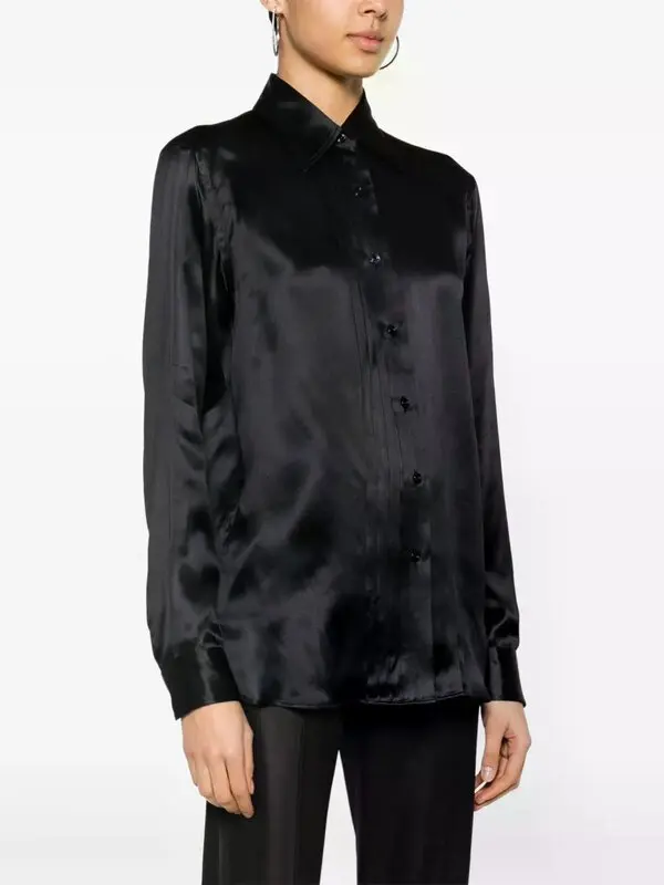 TOM FORD Silk Shirt With Pintuck Detailing