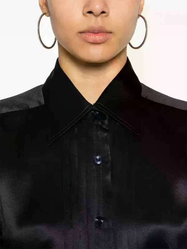 TOM FORD Silk Shirt With Pintuck Detailing