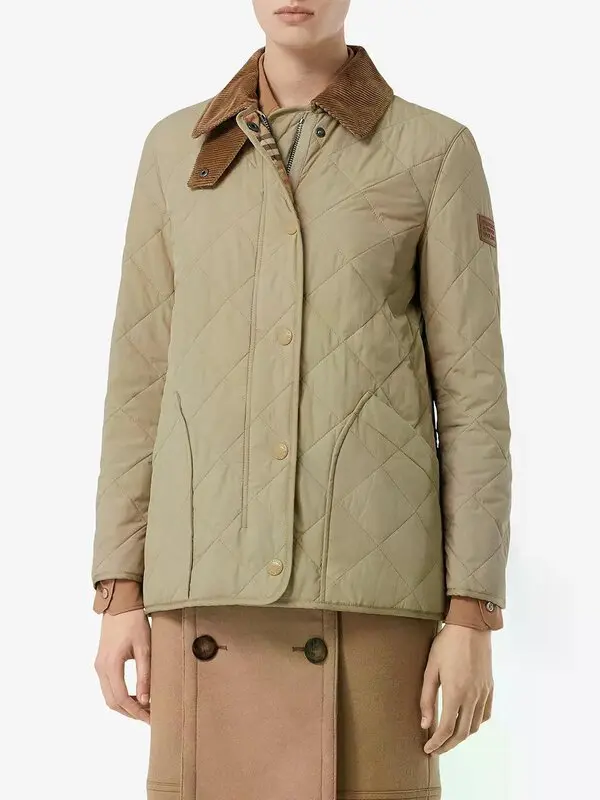 Burberry Diamond Quilted Barn Jacket - Neutrals