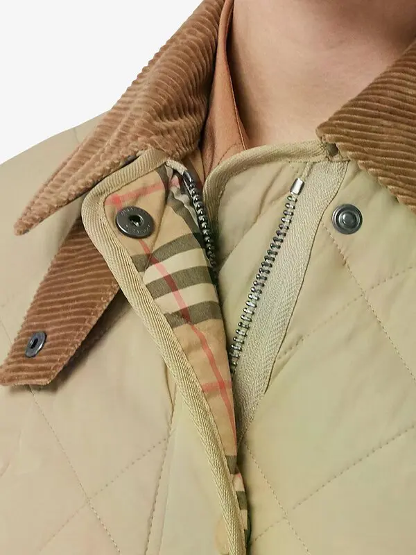 Burberry Diamond Quilted Barn Jacket - Neutrals