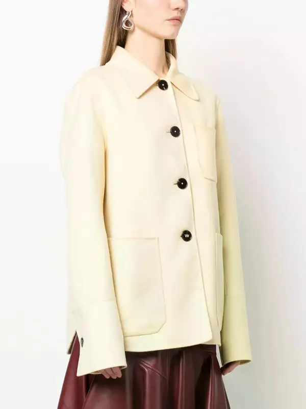 JIL SANDER Buttoned-up Cashmere Shirt Jacket