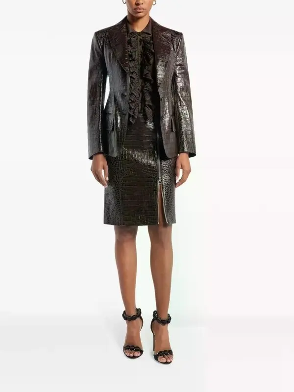 TOM FORD Snakeskin-effect Leather Blazer
