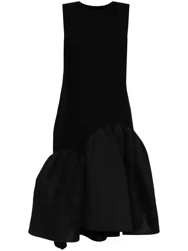 JNBY Asymmetric Patchwork Cotton Midi Dress