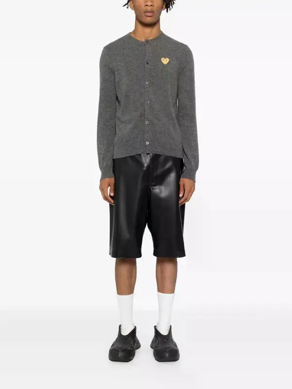 Play Comme Des Garcon Wool Cardigan - Grey