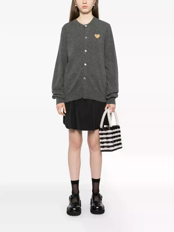 Play Comme Des Garcon Wool Cardigan - Grey