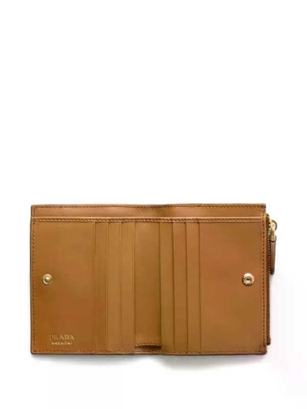 Prada Small Grained-leather Wallet - Brown