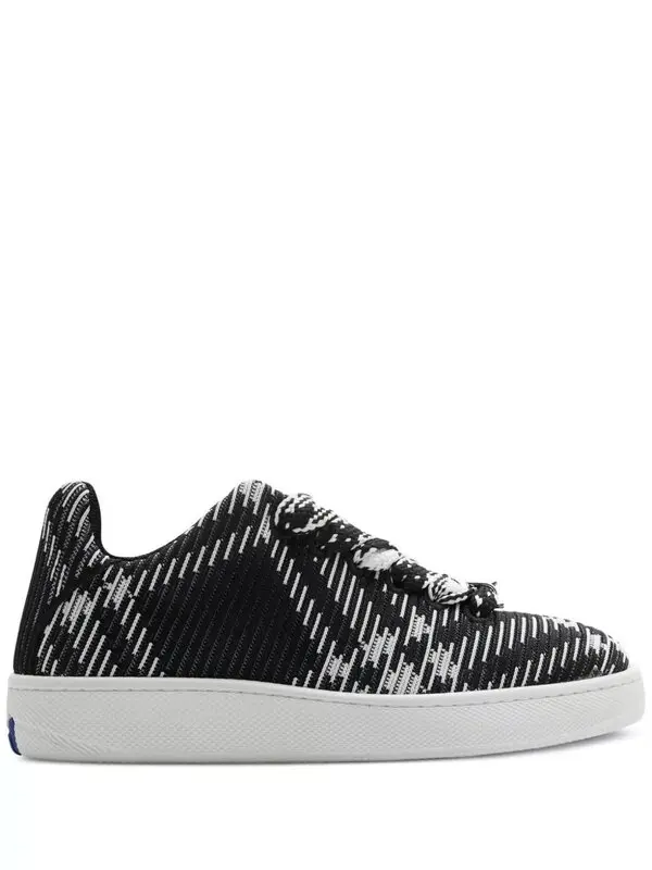 Burberry Check Knit Box Sneakers - Black