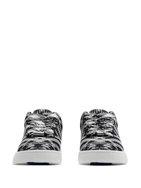 Burberry Check Knit Box Sneakers - Black