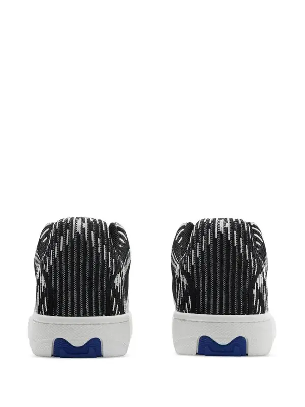 Burberry Check Knit Box Sneakers - Black