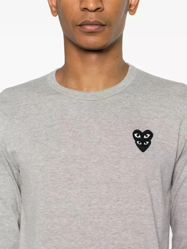 Play Comme Des Garcon Double Heart-patch T-shirt