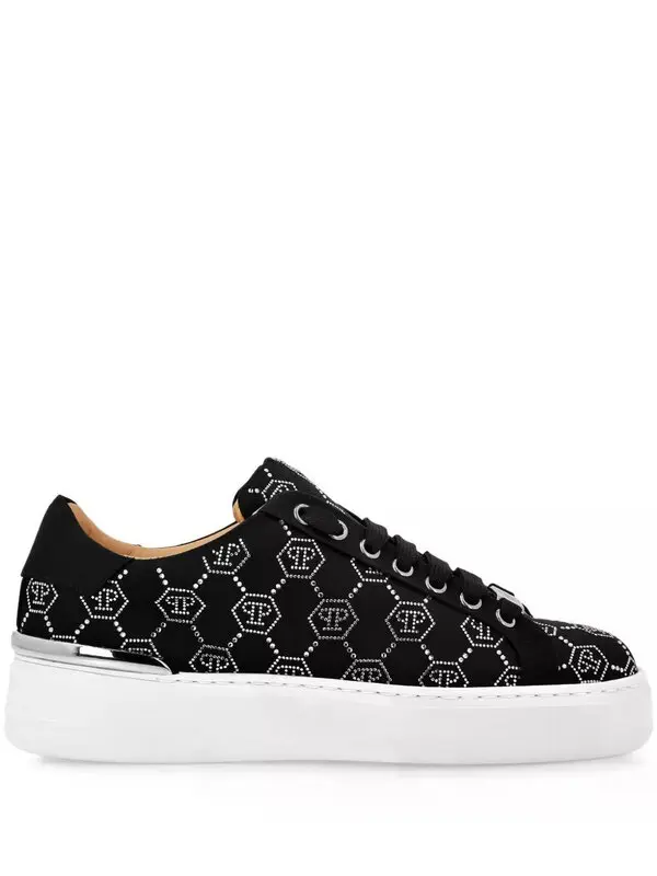 Philipp Plein Rhinestone-embellished Satin Sneakers