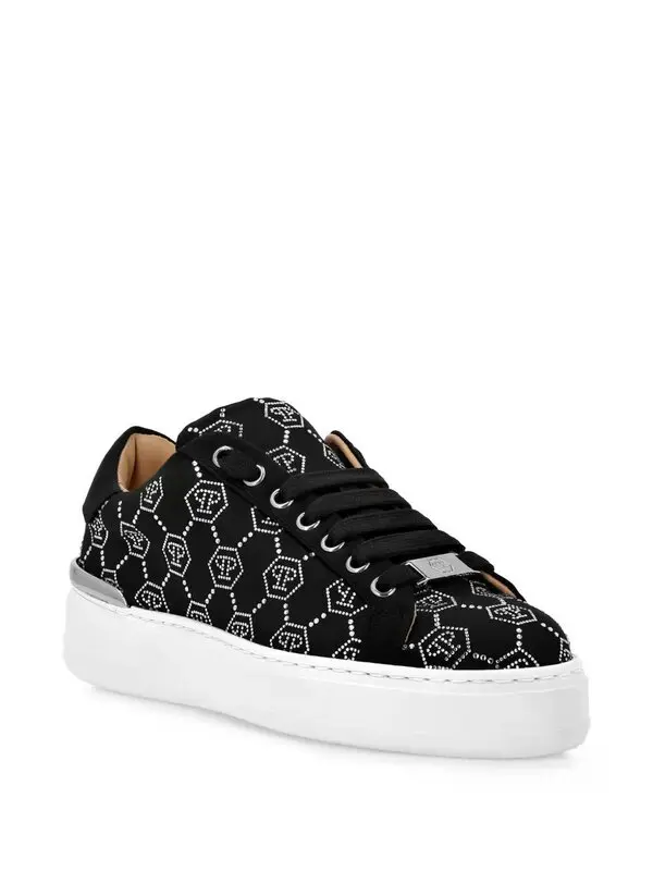 Philipp Plein Rhinestone-embellished Satin Sneakers